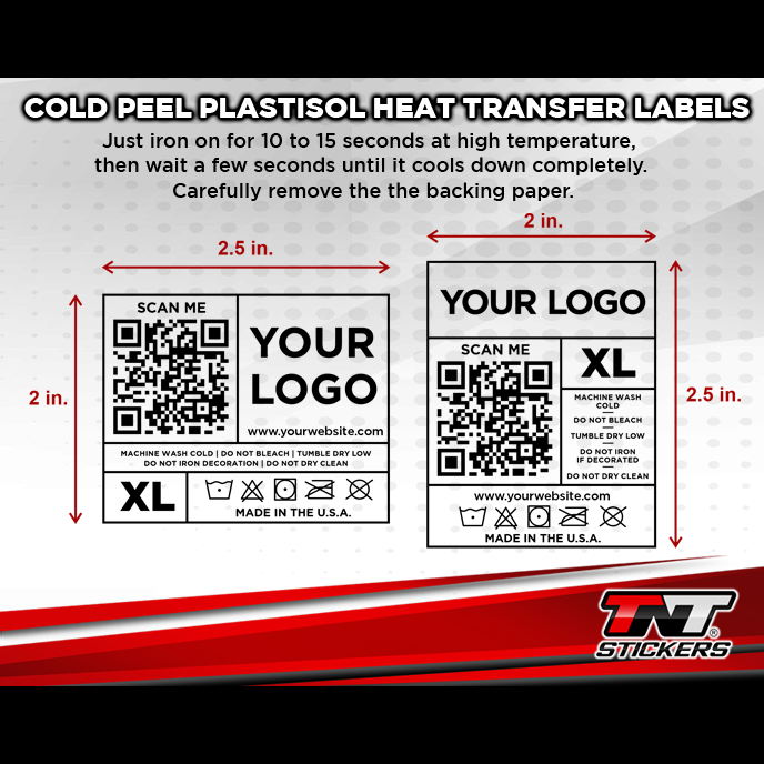 Custom QR Code Tagless Iron On Tranfer Labels – TNT stickers