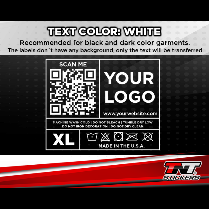 Custom QR Code Tagless Iron On Tranfer Labels – TNT stickers