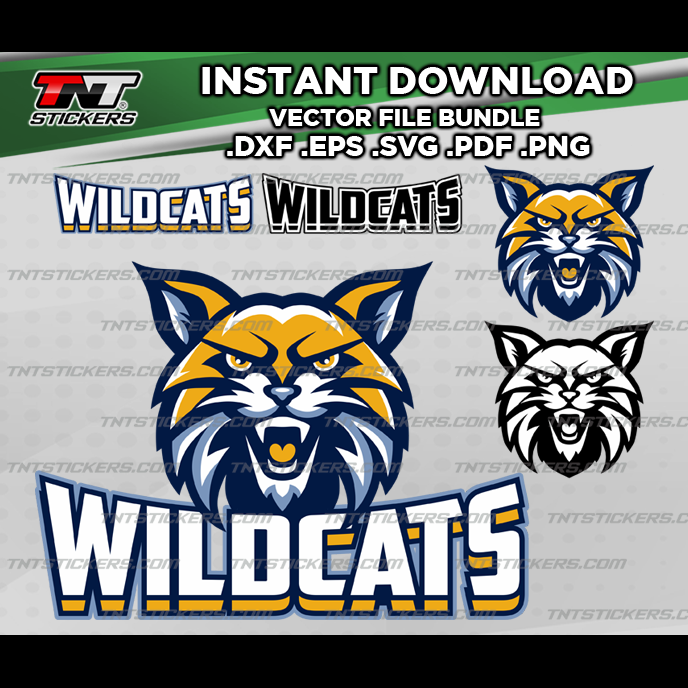 WILDCATS Team Mascot Design VECTOR FILE BUNDLE | svg | eps | png | pdf ...